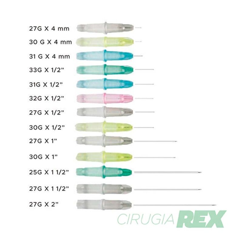 Agujas Hipodérmicas Estériles 31G x 1/2" VELEZ - Cirugía Rex