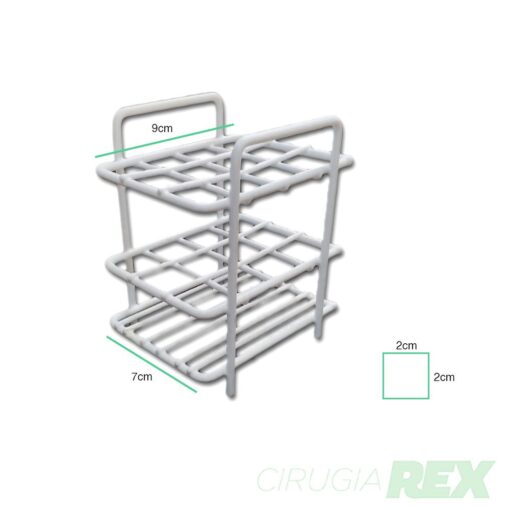 Gradilla Acero para 12 Tubos - Cirugía Rex
