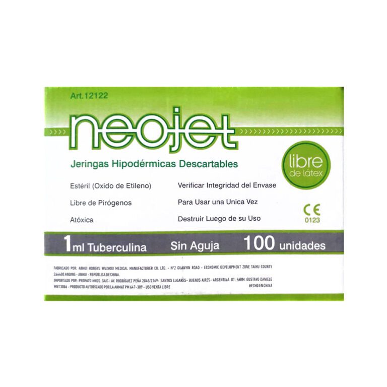 Jeringas Hipodérmicas Desc. 1ml Tuberculina s/Aguja Neojet - Cirugía Rex